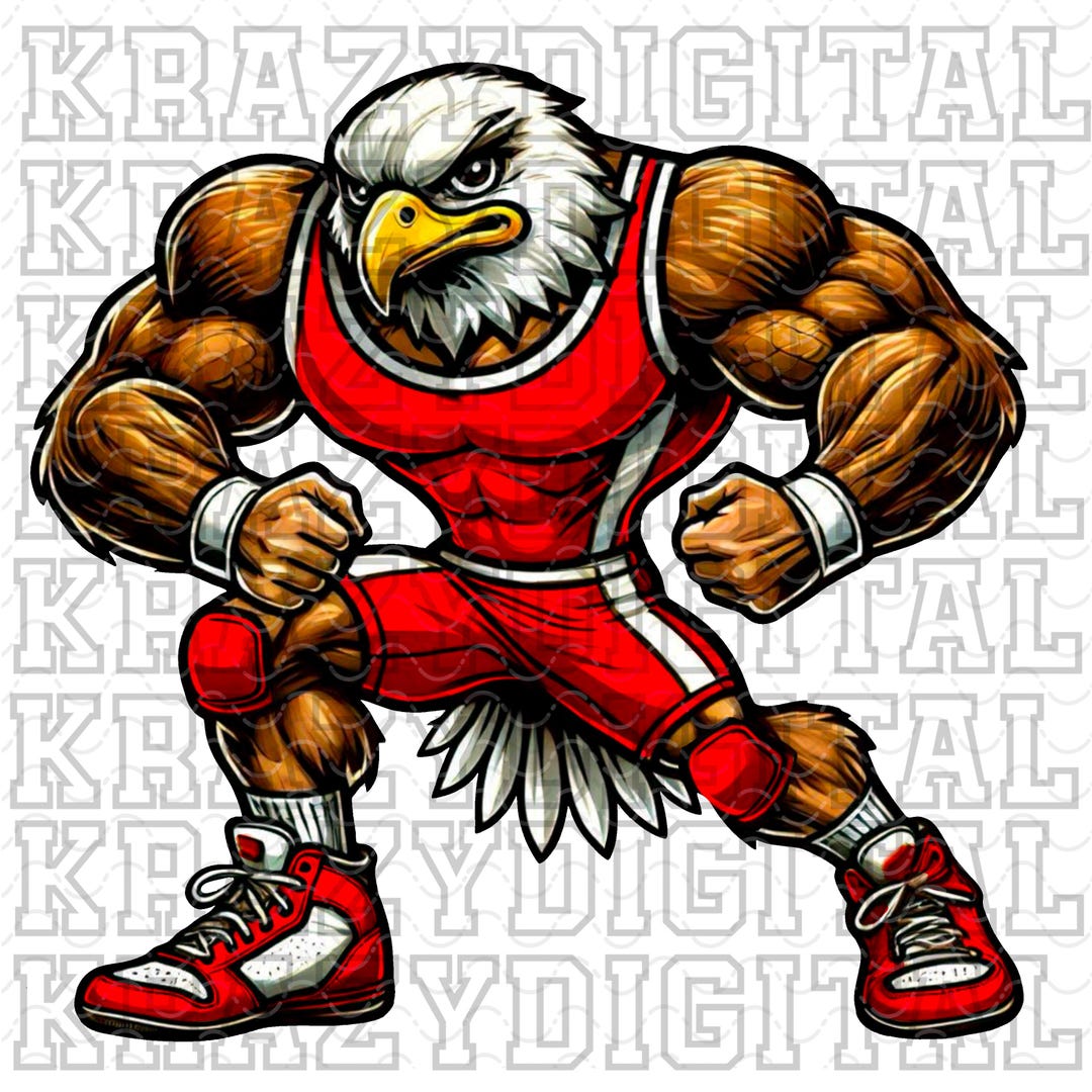 Hawk Red Wrestling Mascot PNG, Hawk Red Mascot, Hawk Strong Spirit ...