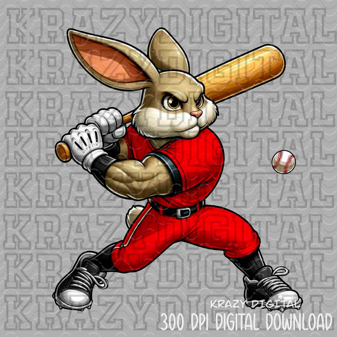Jackrabbit Red Baseball PNG, Bunny Fun Sports Design, Strong Sports ...