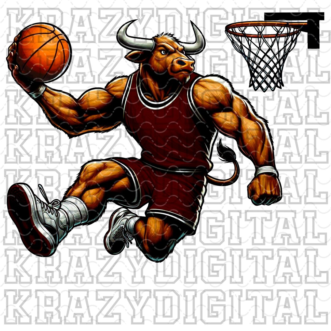 Maroon Bull Basketball Mascot PNG, Bull Boy Mascot, Fun Basketball ...