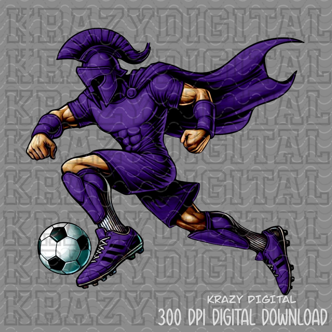 Trojan Purple Soccer Mascot PNG, Warrior Mascot PNG, Gladiator Purple ...