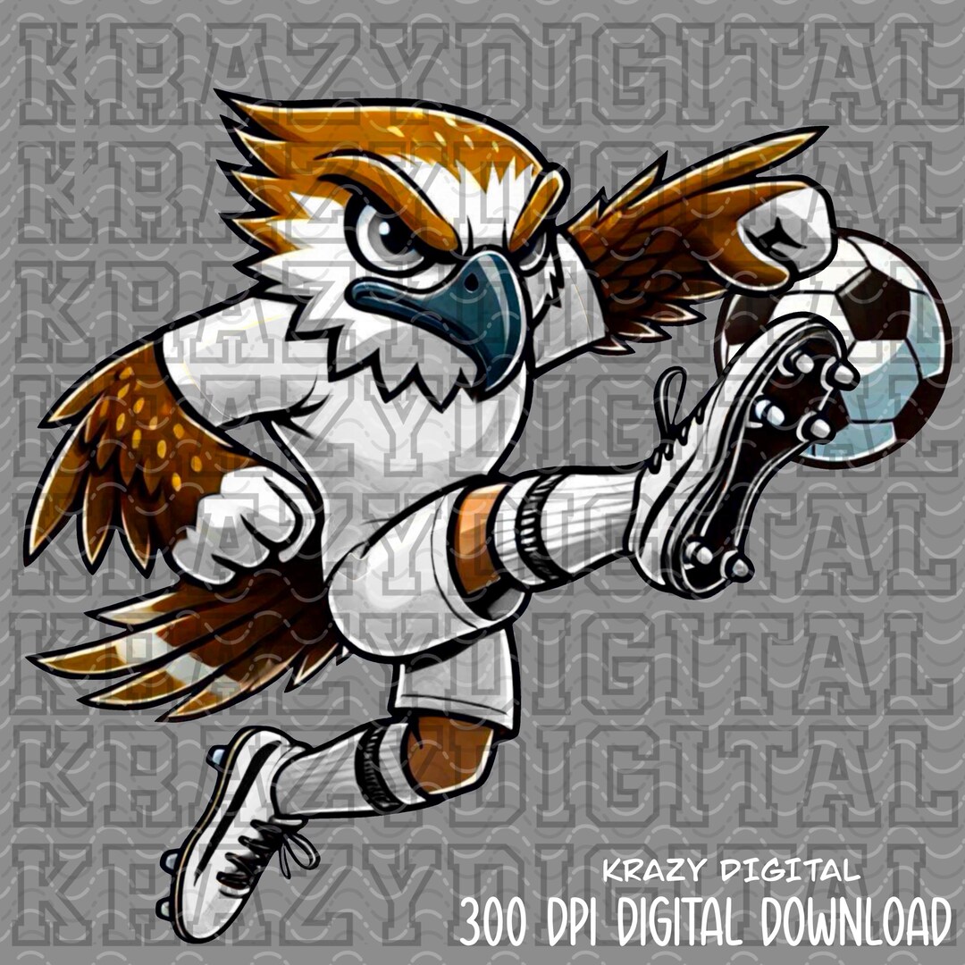 Hawk Soccer Mascot White PNG, Hawk School Mascot PNG, Falcon Soccer ...