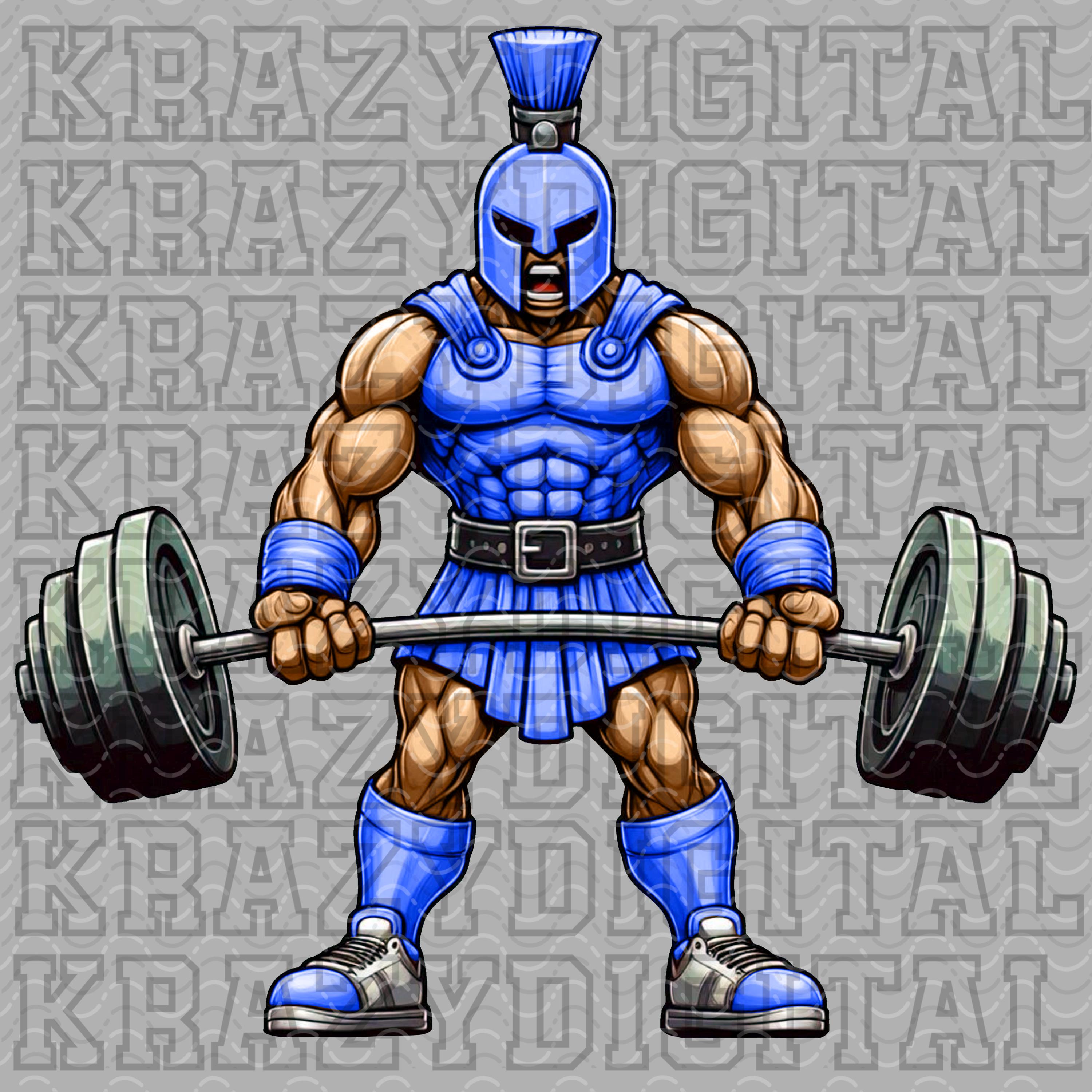 Light Blue Trojan Powerlifting PNG, Gladiator Red Sports Design, Boy ...
