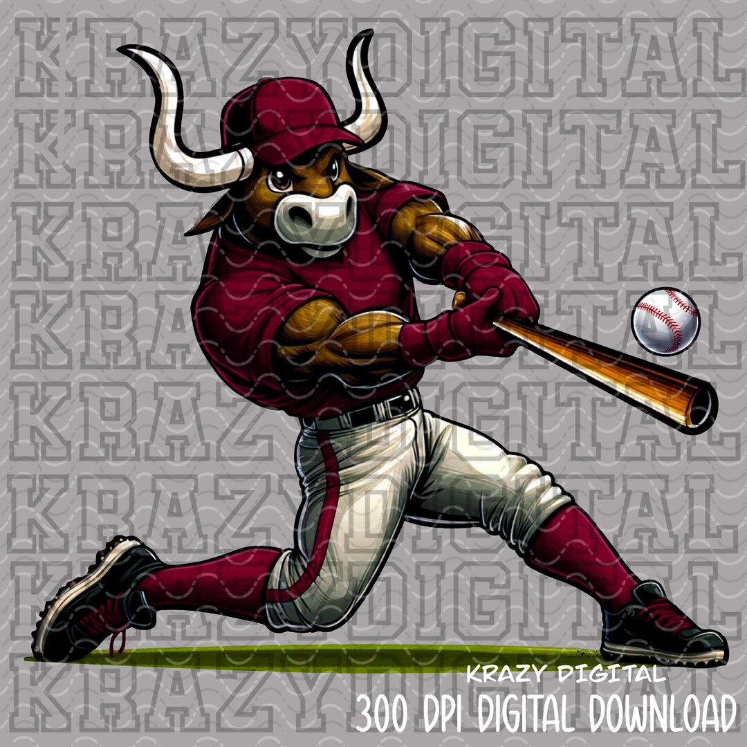 Longhorn Maroon Mascot Baseball PNG, Steer Baseball Mascot, Baseball ...