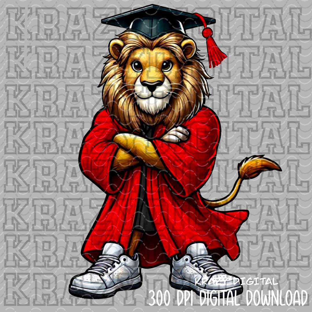Lions Red Gown Graduate PNG, Lions Senior Year, Lions Boy Graduation ...