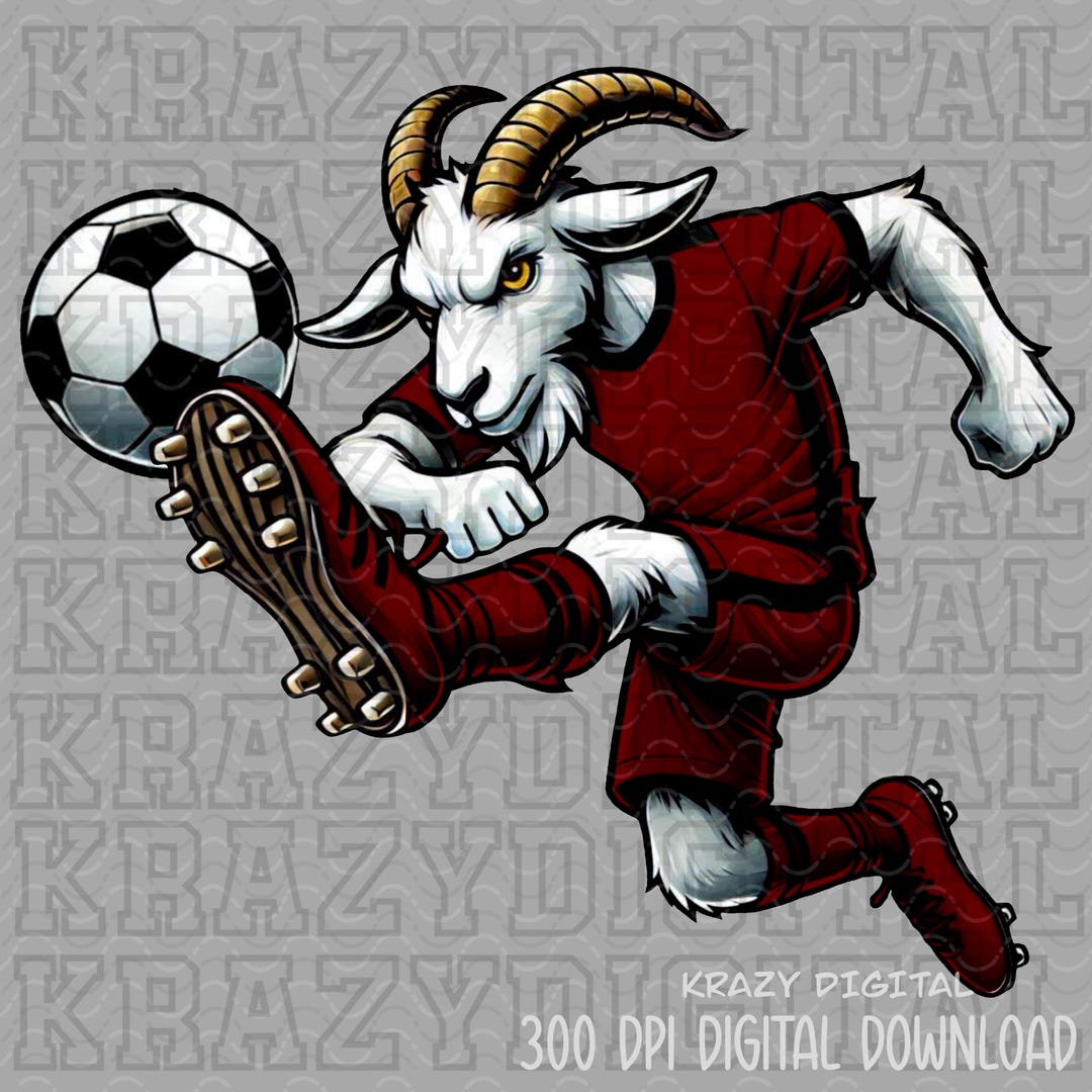 Maroon Goat Soccer Mascot PNG, Mens Soccer Sports Design, Maroon School ...