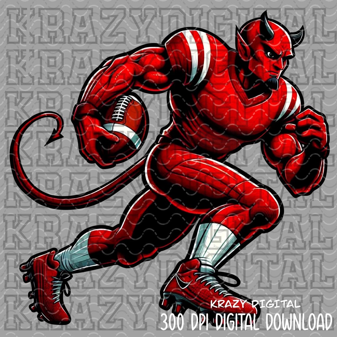 Red Devil Football Mascot PNG, Mom Spirit Shirt Design, Tounament ...