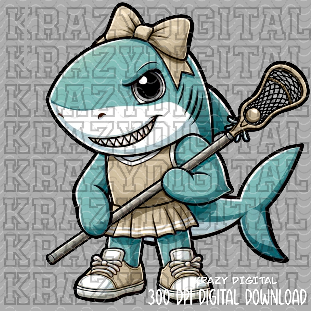 Lady Sharks Lacrosse PNG, Girls Gold Shark Lacrosse Mascot Design ...