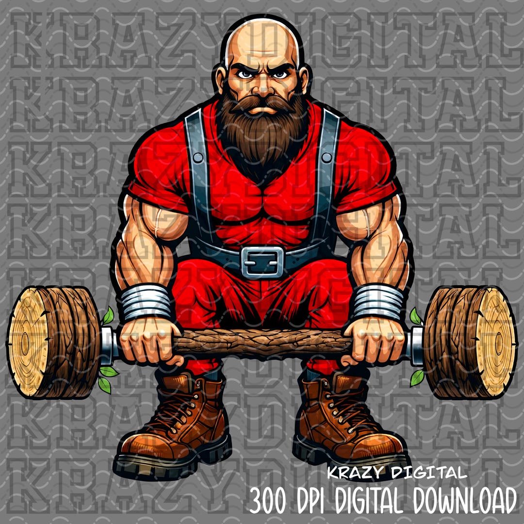 Lumberjack Powerlifting School Mascot PNG, Red Bald Man Sport PNG ...