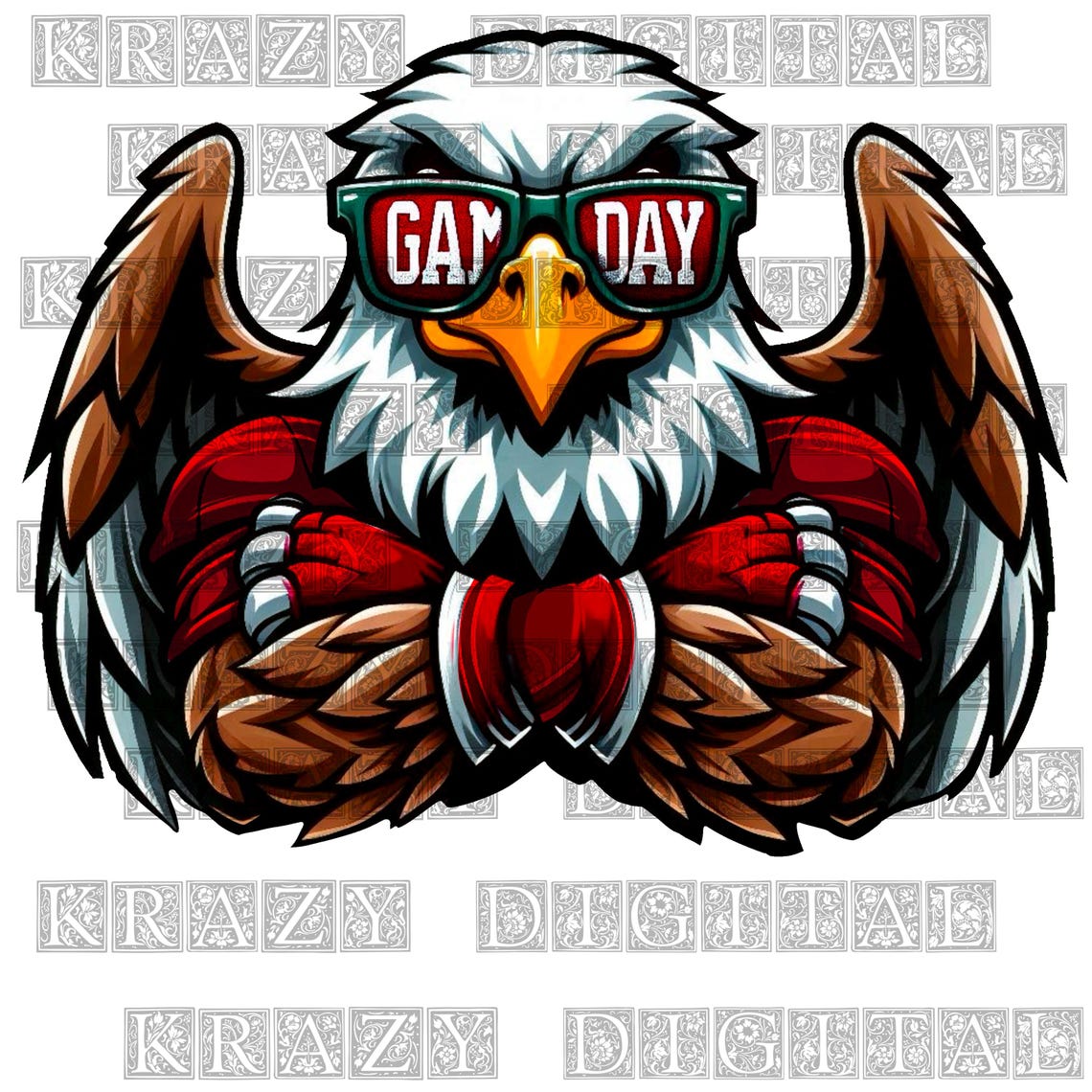 Eagle Red Mascot Gameday PNG, Cool Eagle PNG, Eagle School Mascot PNG ...
