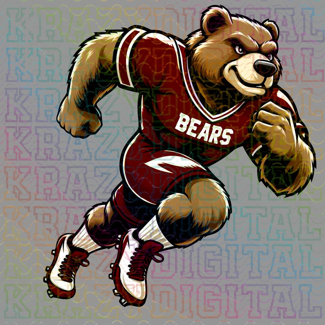 Bears Track PNG, Maroon Bears Mascot Digital Design, Bears Cross ...