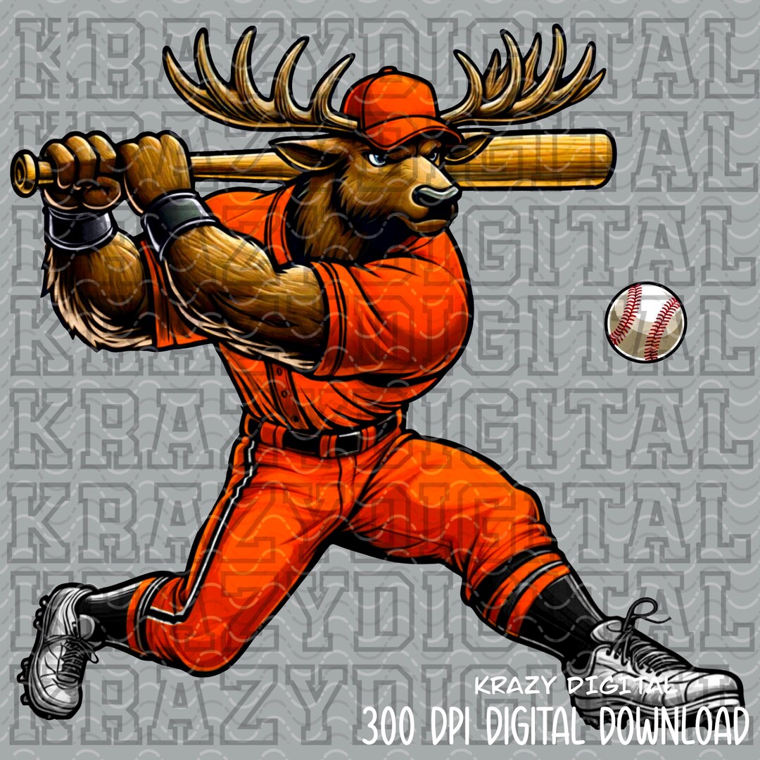 Elk Orange Mascot Baseball PNG, Elk Baseball Mascot, Moose Orange ...