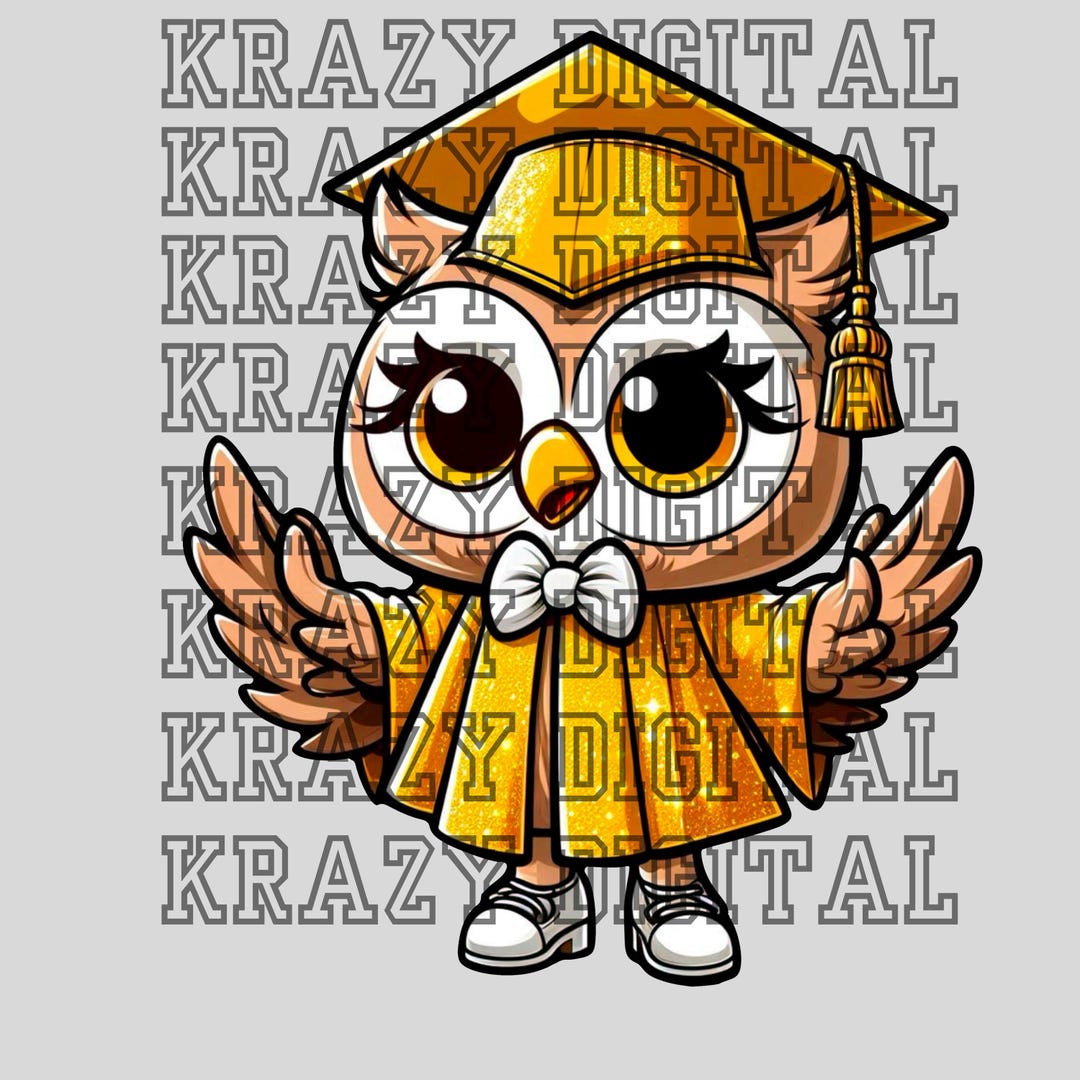 Owl Yellow Graduation PNG, Owl Senior Mascot, Owl Graduation PNG, Owl ...