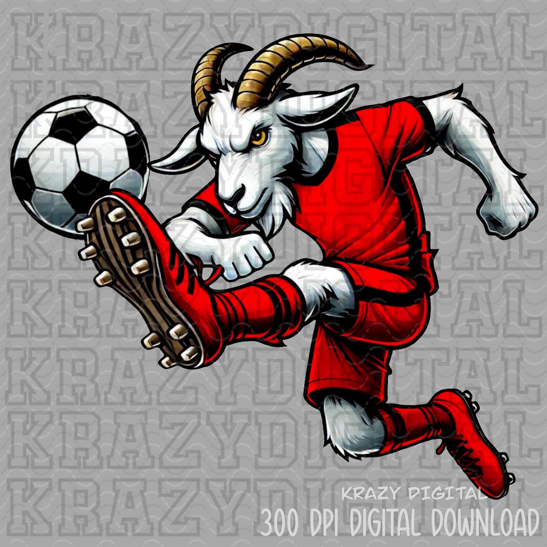 Red Goat Soccer Mascot PNG, Mens Soccer Sports Design, Red School ...