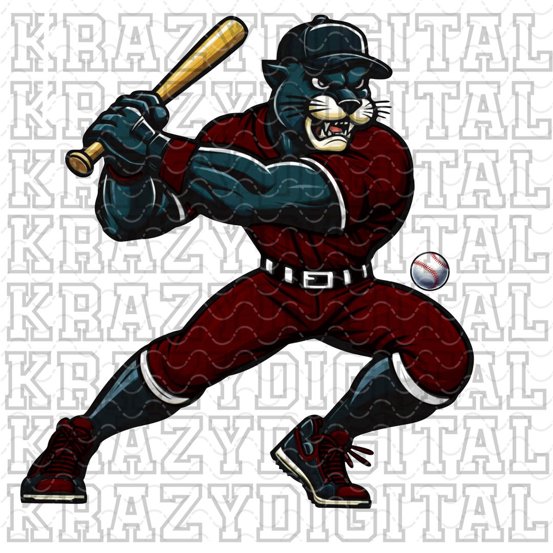 Maroon Panther Baseball PNG, Little Panther Baseball Digital File ...