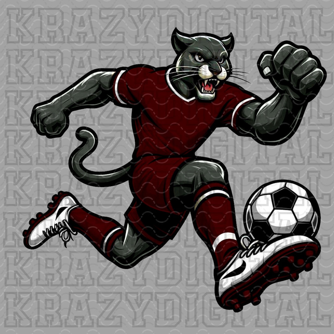Panther Soccer Mascot PNG, Maroon School Mascot, Boy Soccer Design ...