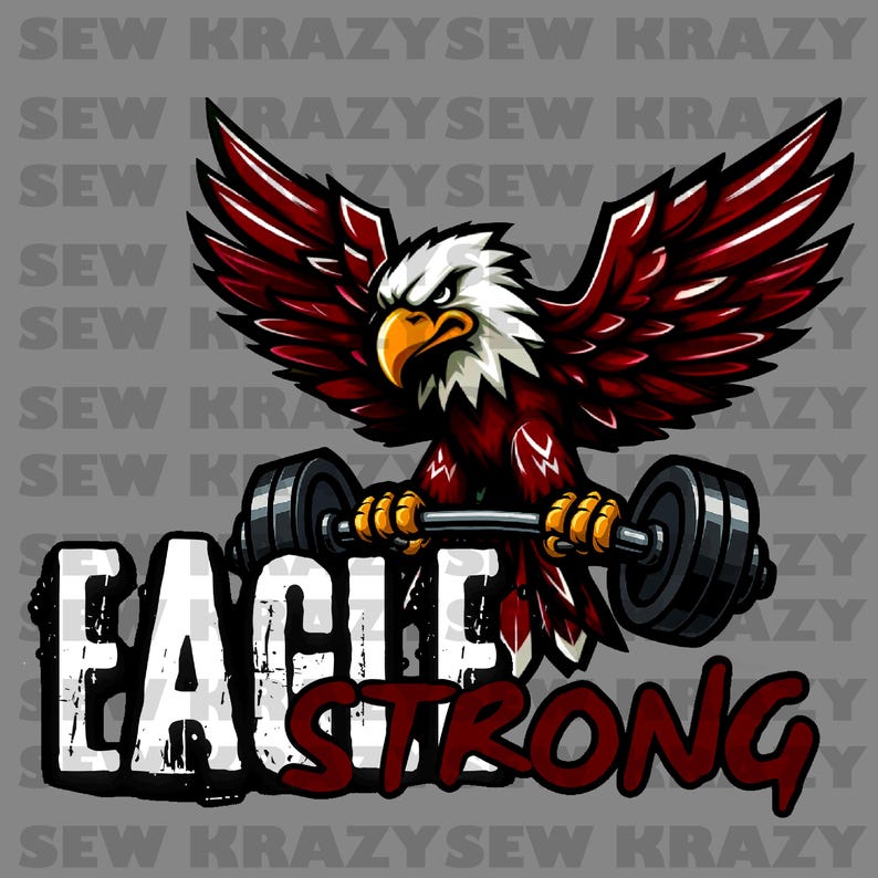 Eagles Maroon Powerlifting Mascot PNG, Strong School Mascot Digital ...