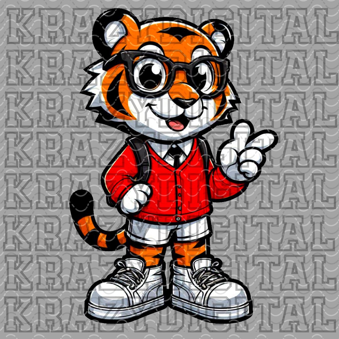 Red Tiger Scholastics, Red Tiger Academics Mascot PNG, Tiger Smart ...