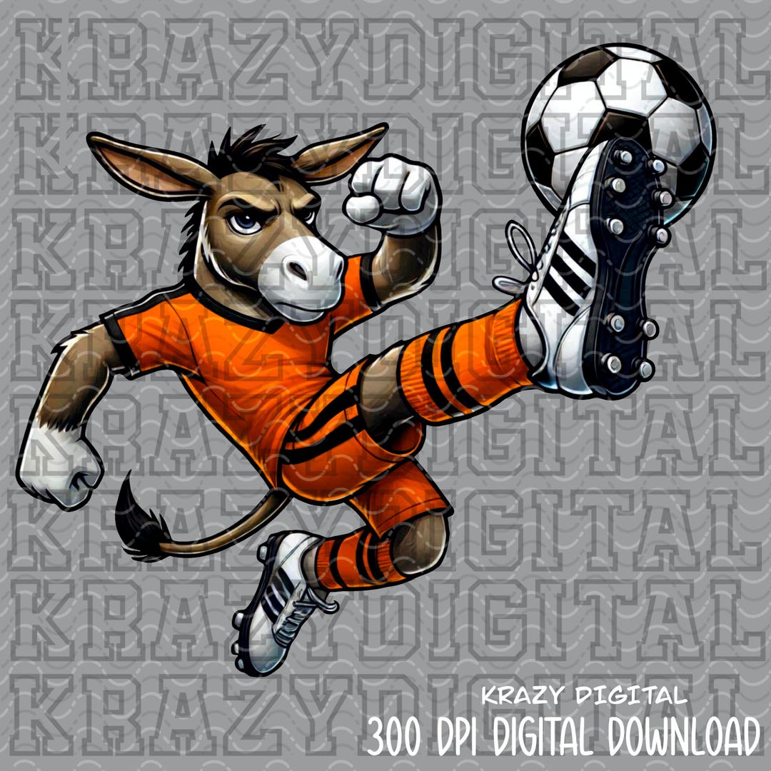 Orange Donkey Soccer PNG, Zoo Animal Basketball Design, Burro Soccer ...
