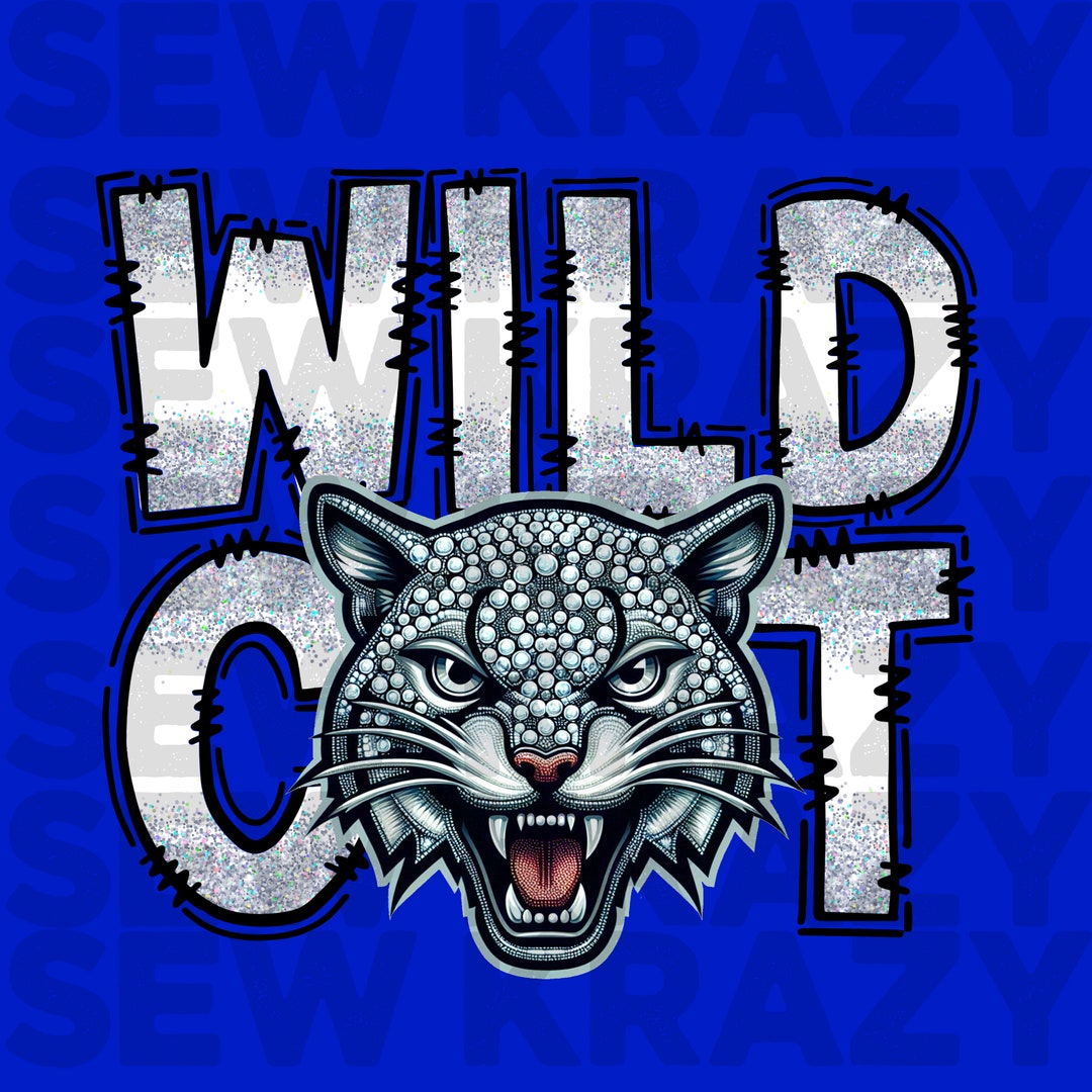 Wildcat Rhinestone Mascot PNG, Wildcat Faux Rhinestone PNG, Wildcat ...
