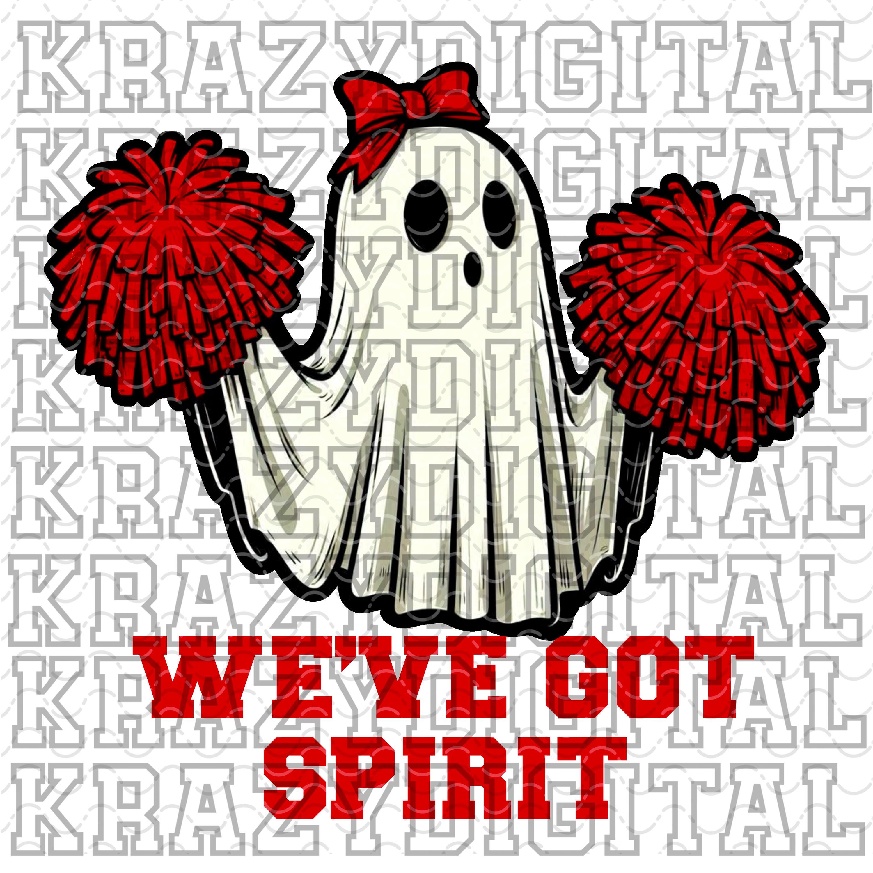 We’ve Got Spirit PNG Cheerleader Sublimation, Girl Ghost Red ...