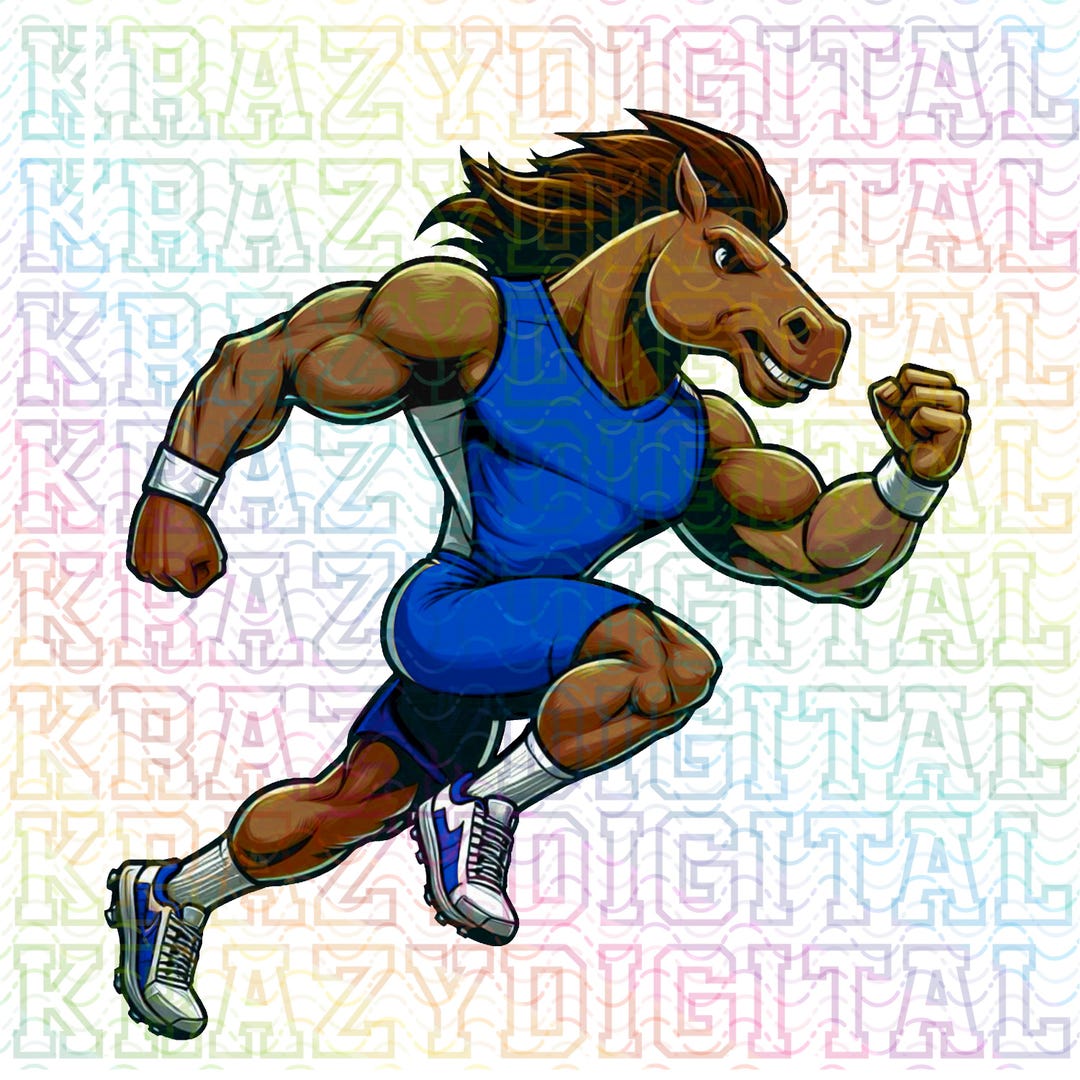 Blue Bronco Track PNG, Blue Mustang Boy Design, Blue Warhorse Digital ...