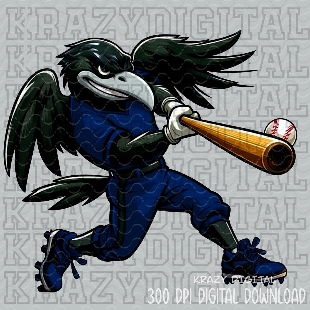 Navy Raven Baseball Mascot PNG, Navy Raven Spirit Shirt Design, Raven ...