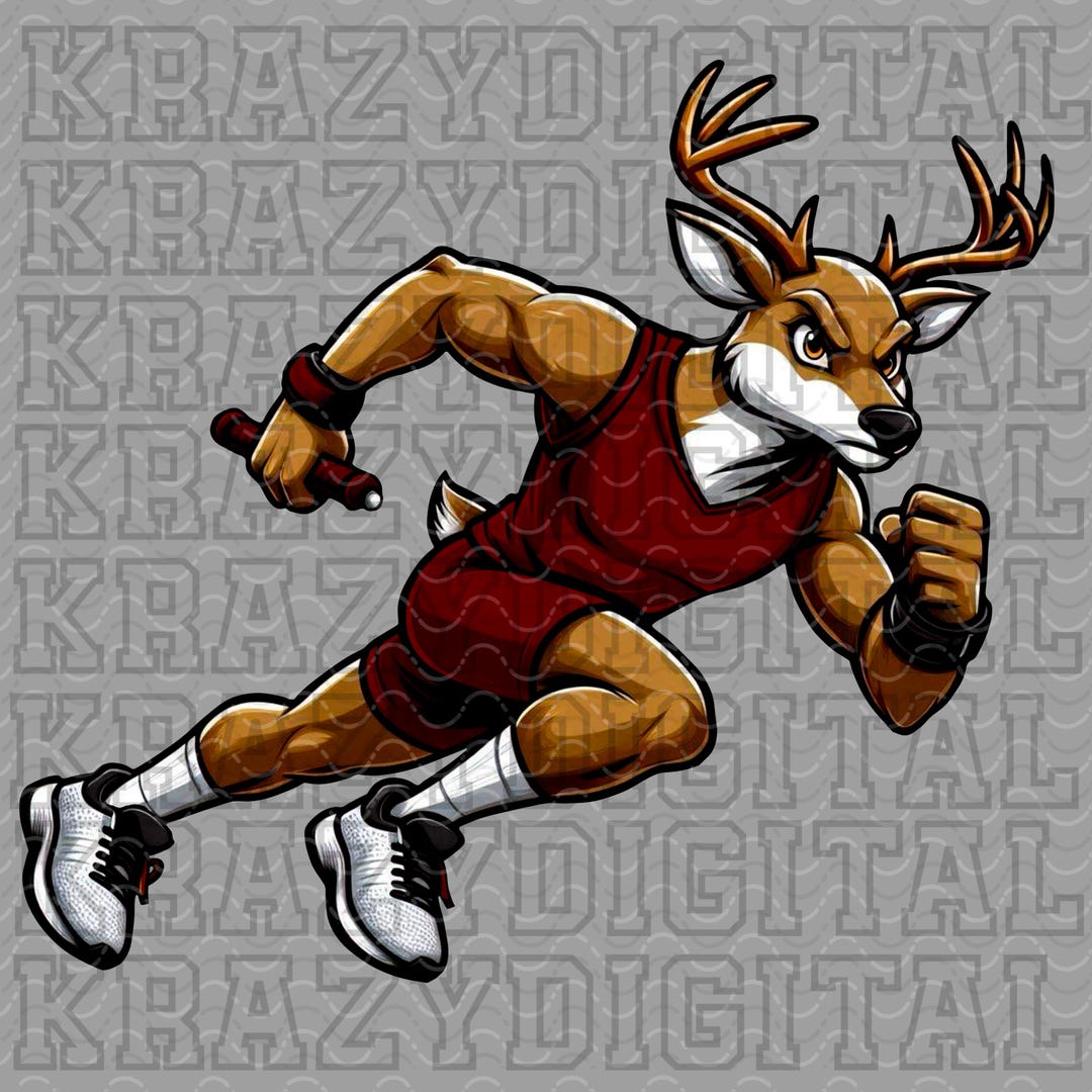 Bucks Maroon Mascot Track PNG, Deer Sport Design, Maroon Boy Track ...