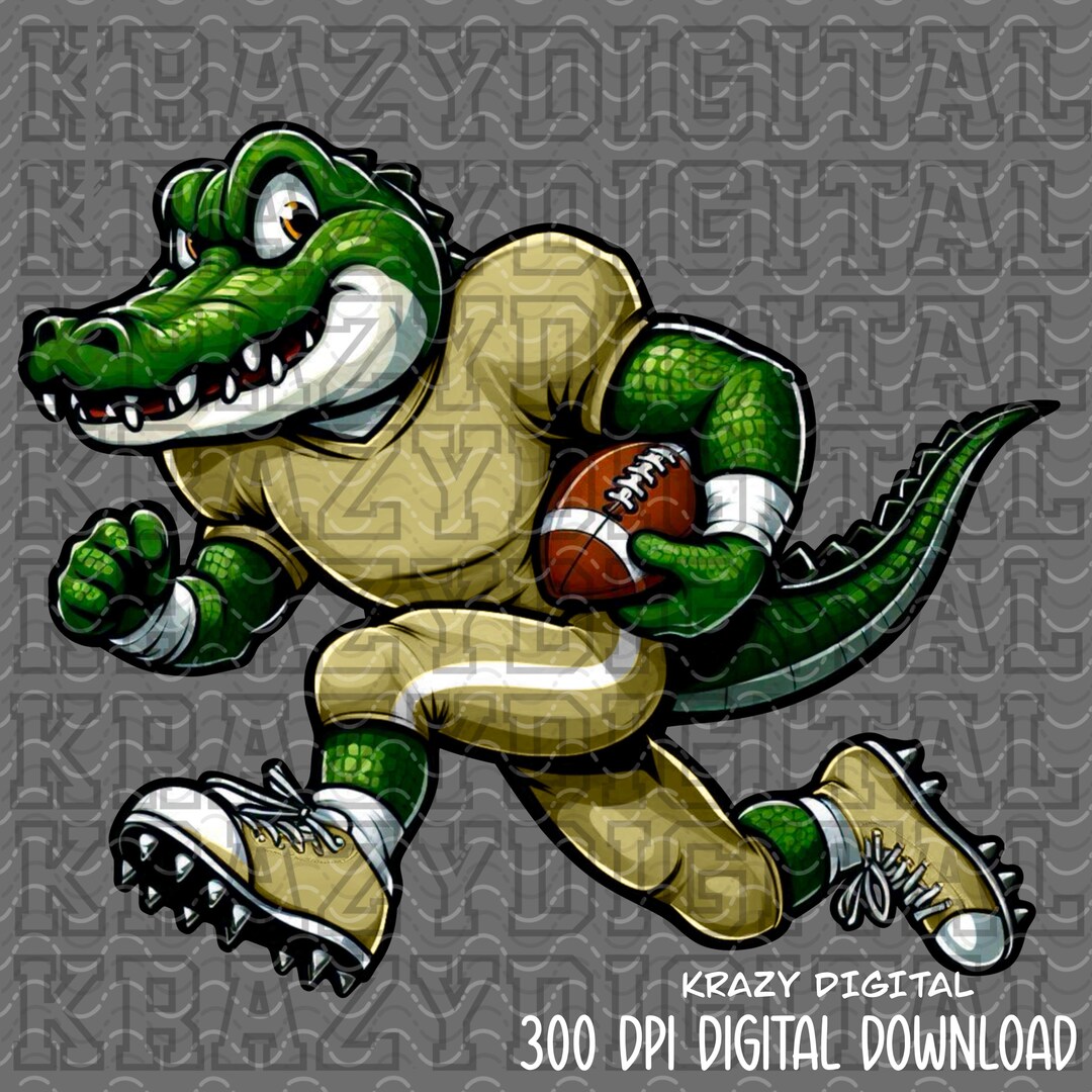 Alligator Football PNG, Gold Alligator Boy Spirit Design, Crocodile ...
