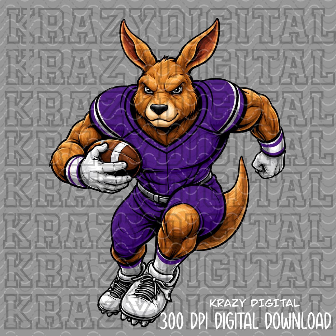 Kangaroo Football PNG, Purple Boy Sports Design, Playoff Shirt Design ...