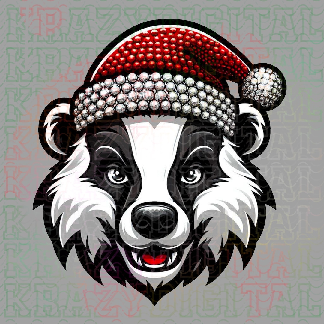 Playful Badger Christmas Mascot PNG, Sparkling Holiday Design for Zoo ...
