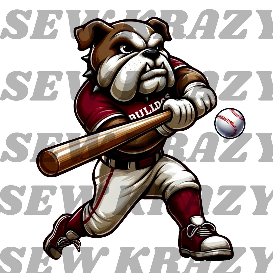 Bulldog Mascot Baseball PNG, Maroon Bulldog Baseball Mascot, Bulldog ...