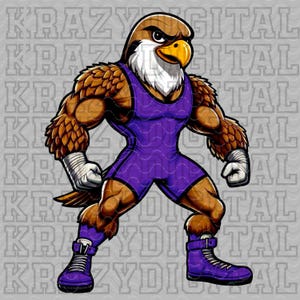 Falcons Wrestling Mascot PNG, Purple Falcons School Spirit, Purple ...
