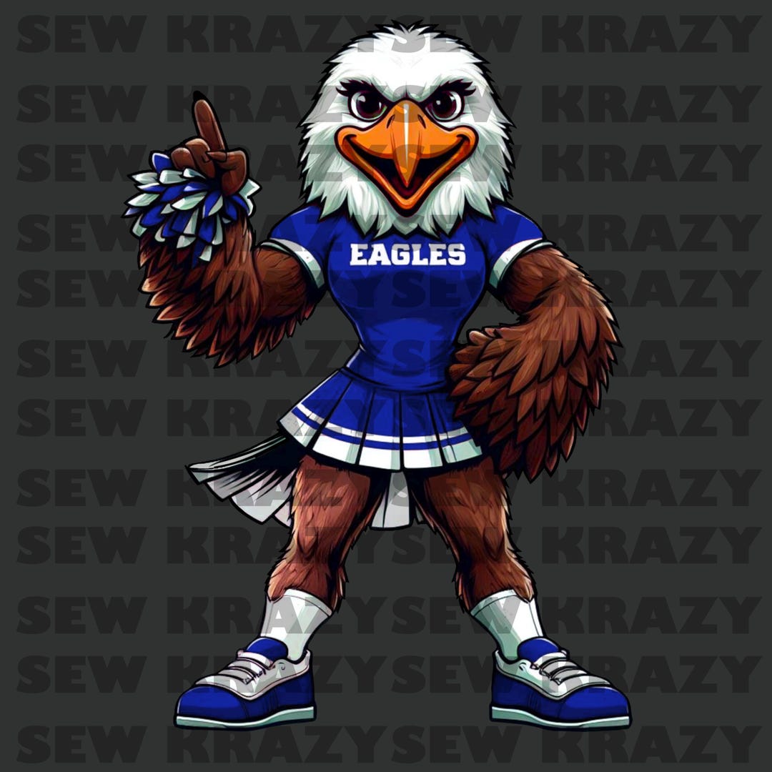 Eagles Blue Cheer Mascot PNG, Eagle Girly Mascot, Eagle Cheer Mascot ...