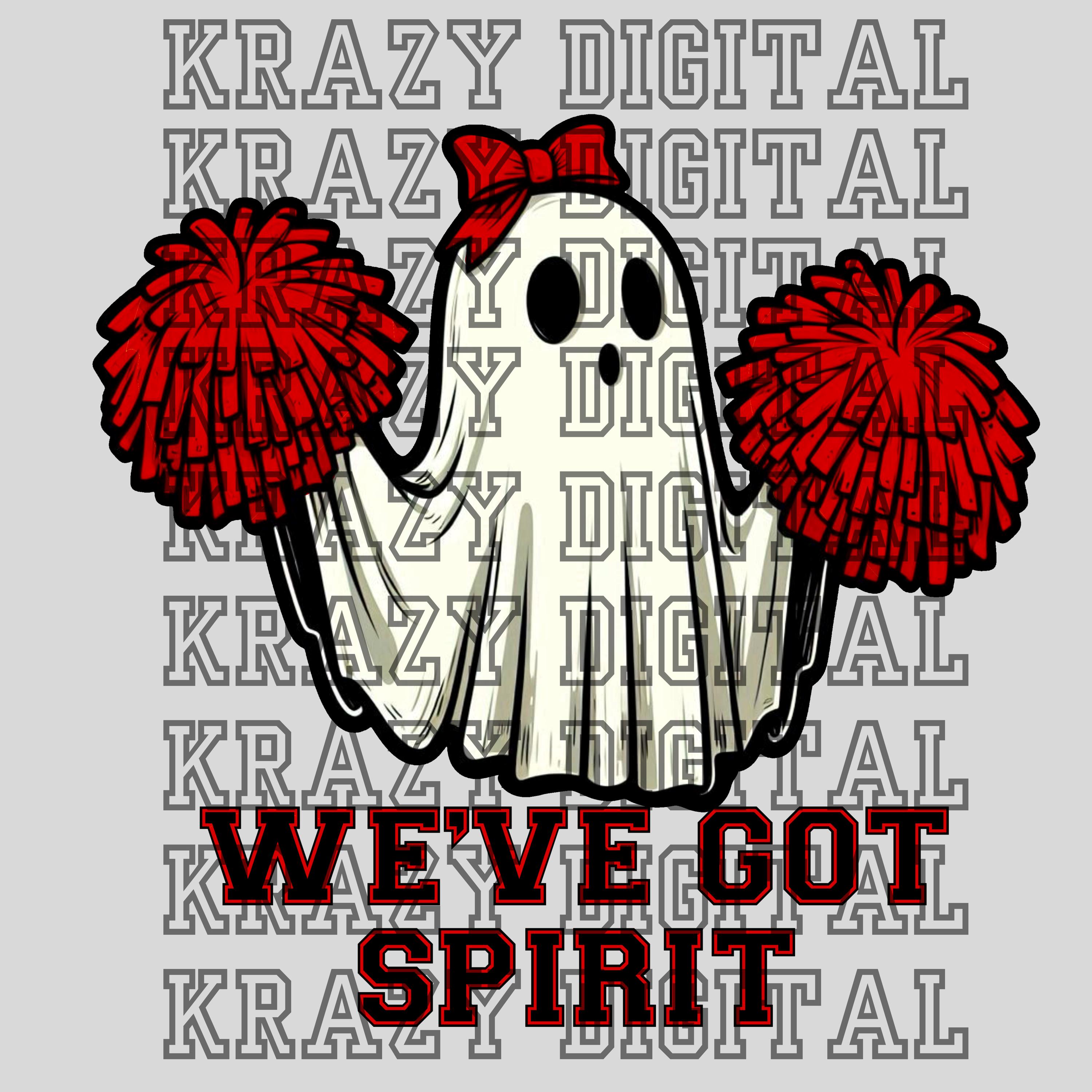 We’ve Got Spirit PNG Cheerleader Sublimation, Girl Ghost Red ...