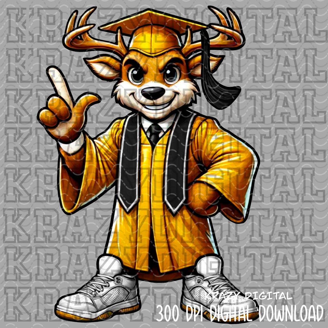 Bucks Yellow Senior PNG, Yellow Graduate School Mascot PNG, Bucks ...