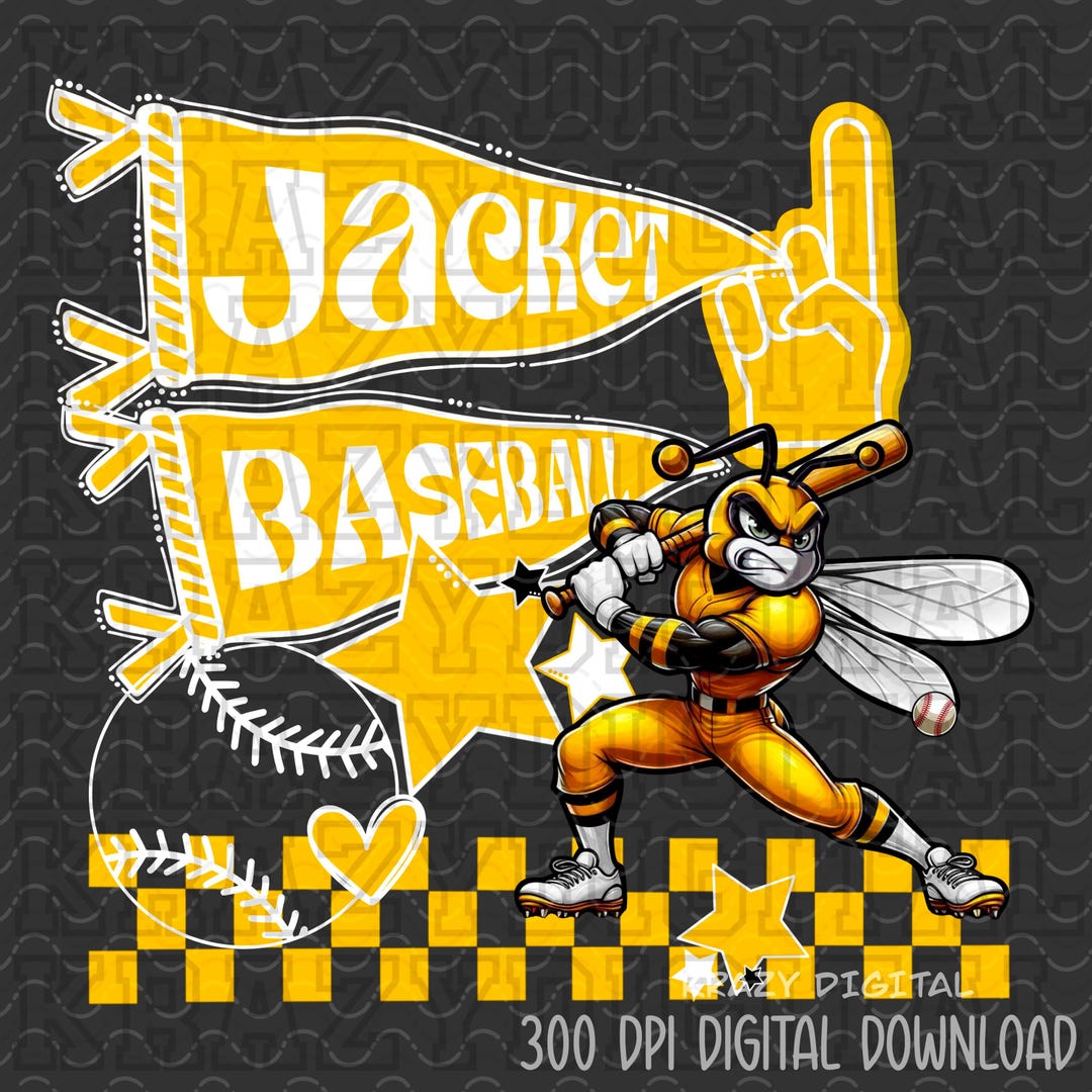 Yellow Jacket Pennant Flag Baseball PNG, Yellow Jackets School Mascot ...