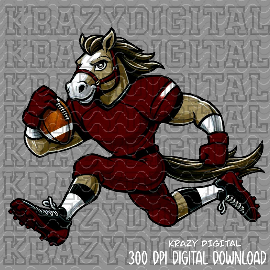 Mustang Football PNG, Maroon Bronco Boy Spirit Designs, Warhorse ...