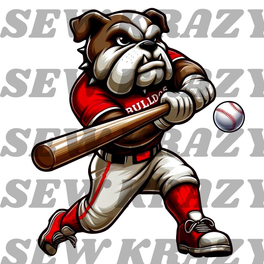 Bulldog Mascot Baseball PNG, Red Bulldog Baseball Mascot, Bulldog ...