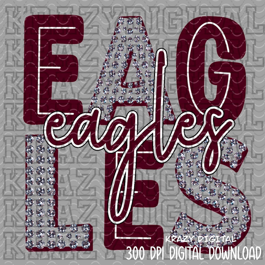 Maroon Eagles Diamond Cut Mascot PNG, Eagle Girly Mascot, Eagle Faux ...