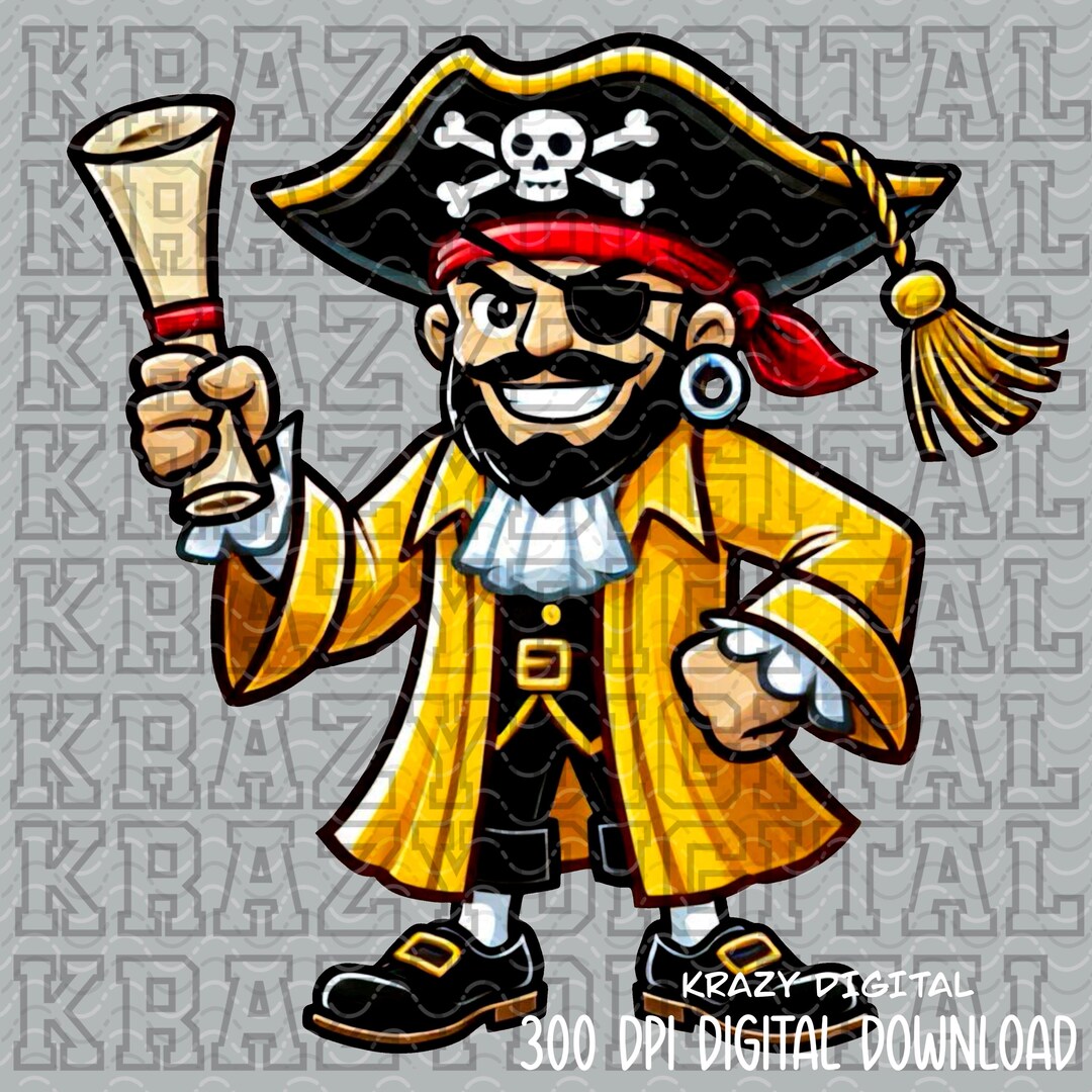 Yellow Pirate Graduation Mascot PNG, Senior Pirate Yellow Gown, Pirate ...