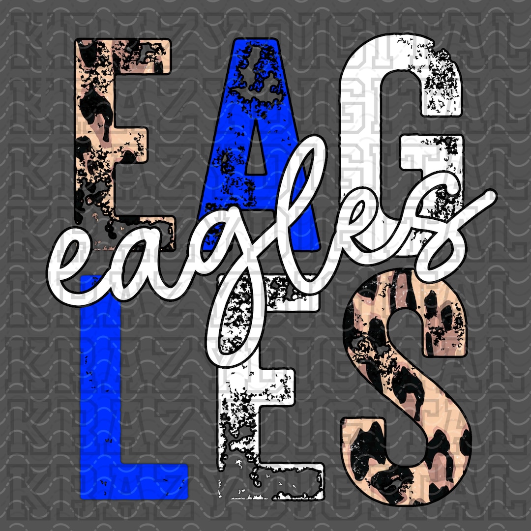 Eagles Blue Leopard Script PNG, Eagle Mom Spirit Design, Girly Cheetah ...