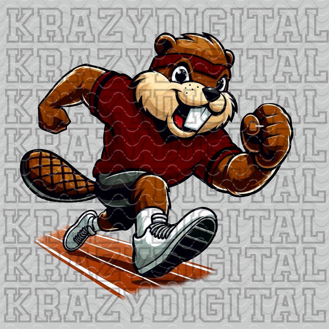 Maroon Beaver Track PNG, Maroon Beaver Mascot Digital Design, Cross ...