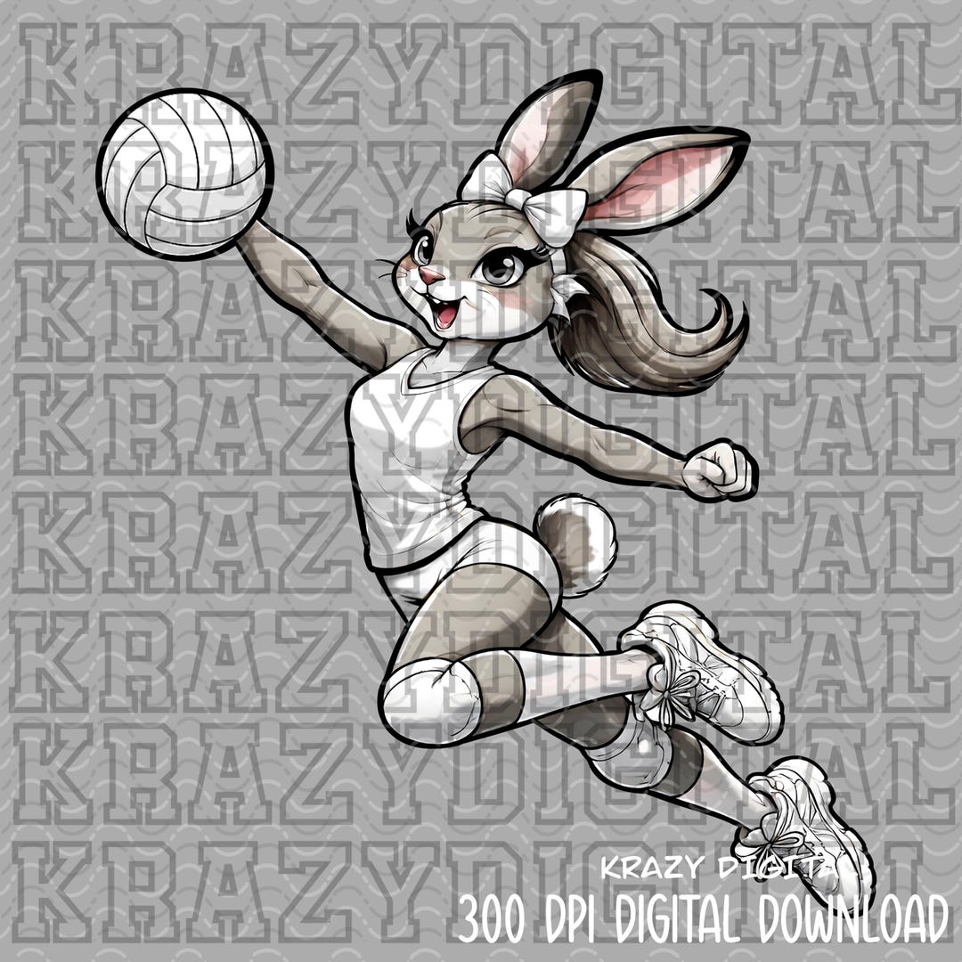 Jackrabbit Volleyball PNG, Bunny Fun Sports Design, Strong Sports File ...
