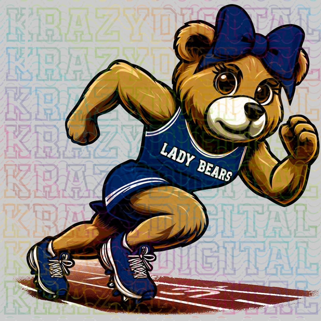 Lady Bears Track PNG, Navy Bears Mascot Digital Design, Bears Cross ...