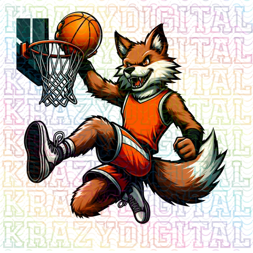 Fox Orange Basketball PNG, Fox Boy Orange Design PNG, Orange School ...