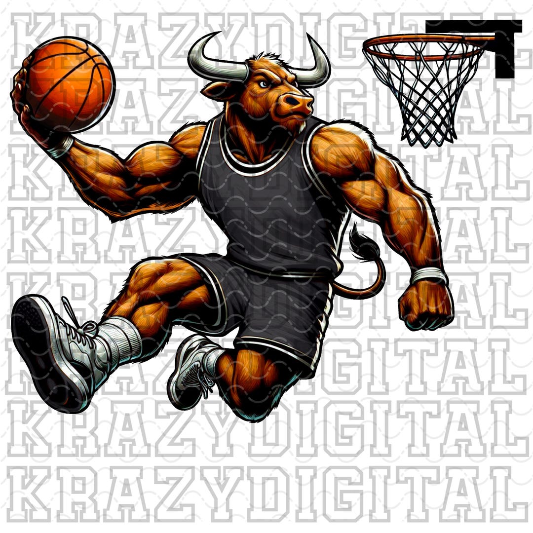 Black Bull Basketball Mascot PNG, Bull Boy Mascot, Fun Basketball ...