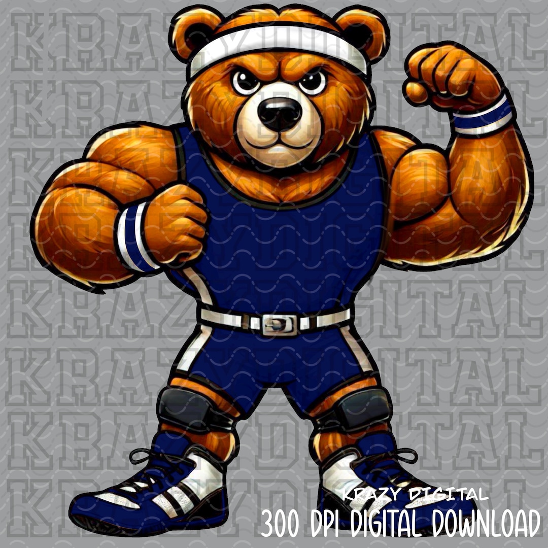 Navy Bears Wrestler Mascot PNG, Bears Mascot Digital Design, Navy Boy ...