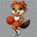 Orange Cheer Beaver Basketball Mascot, Girl Sports Bow PNG, Dance ...
