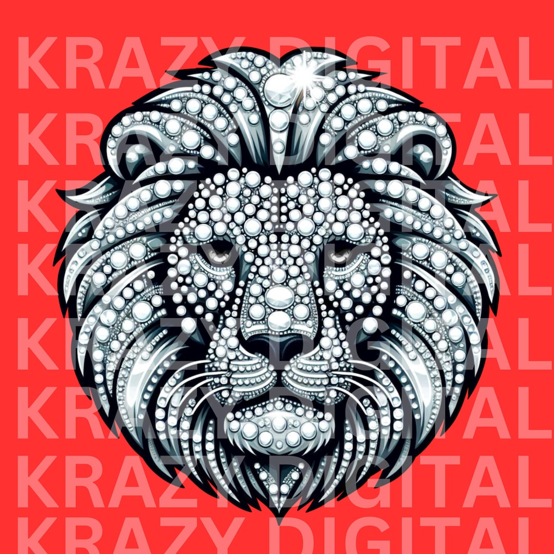 Lion Faux Rhinestone Mascot PNG, Bedazzle Spirit Shirt Digital, Mom ...
