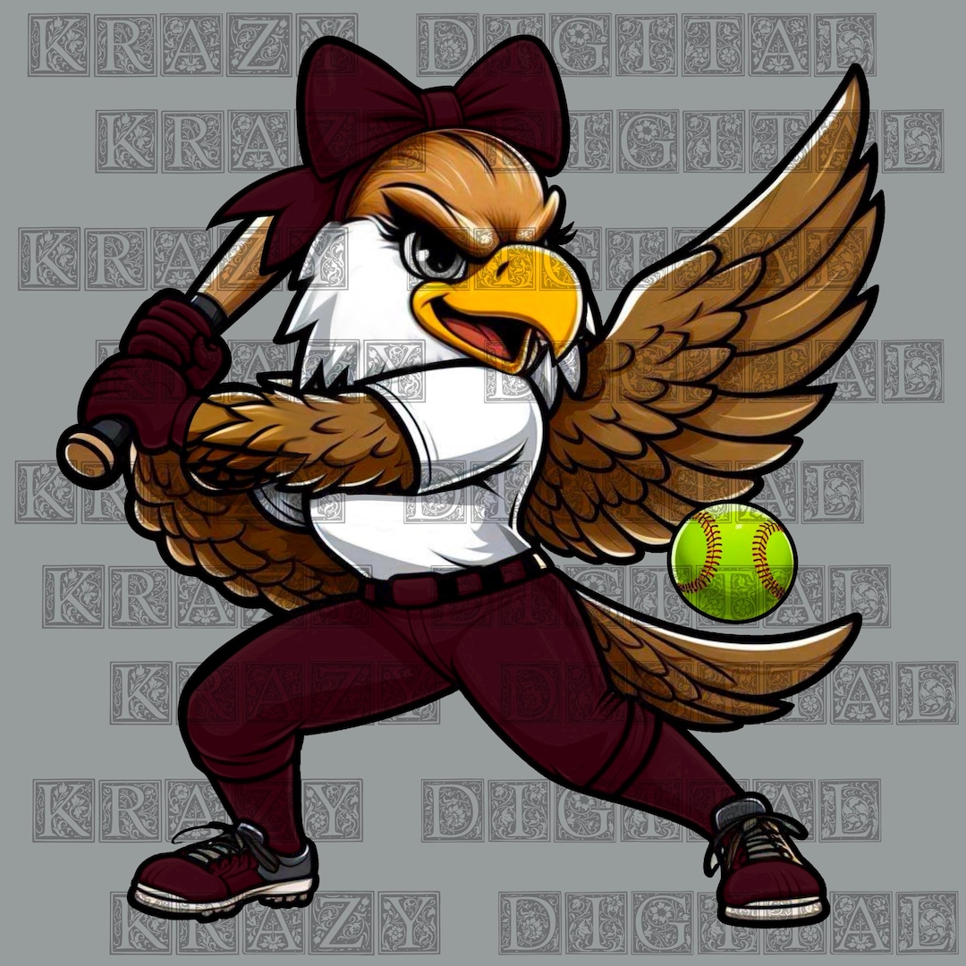 Lady Falcon Softball Maroon Mascot PNG, Maroon Falcon School Mascot PNG ...